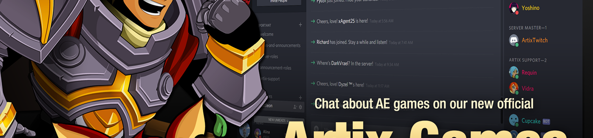 Join us on Discord on Artix Entertainment