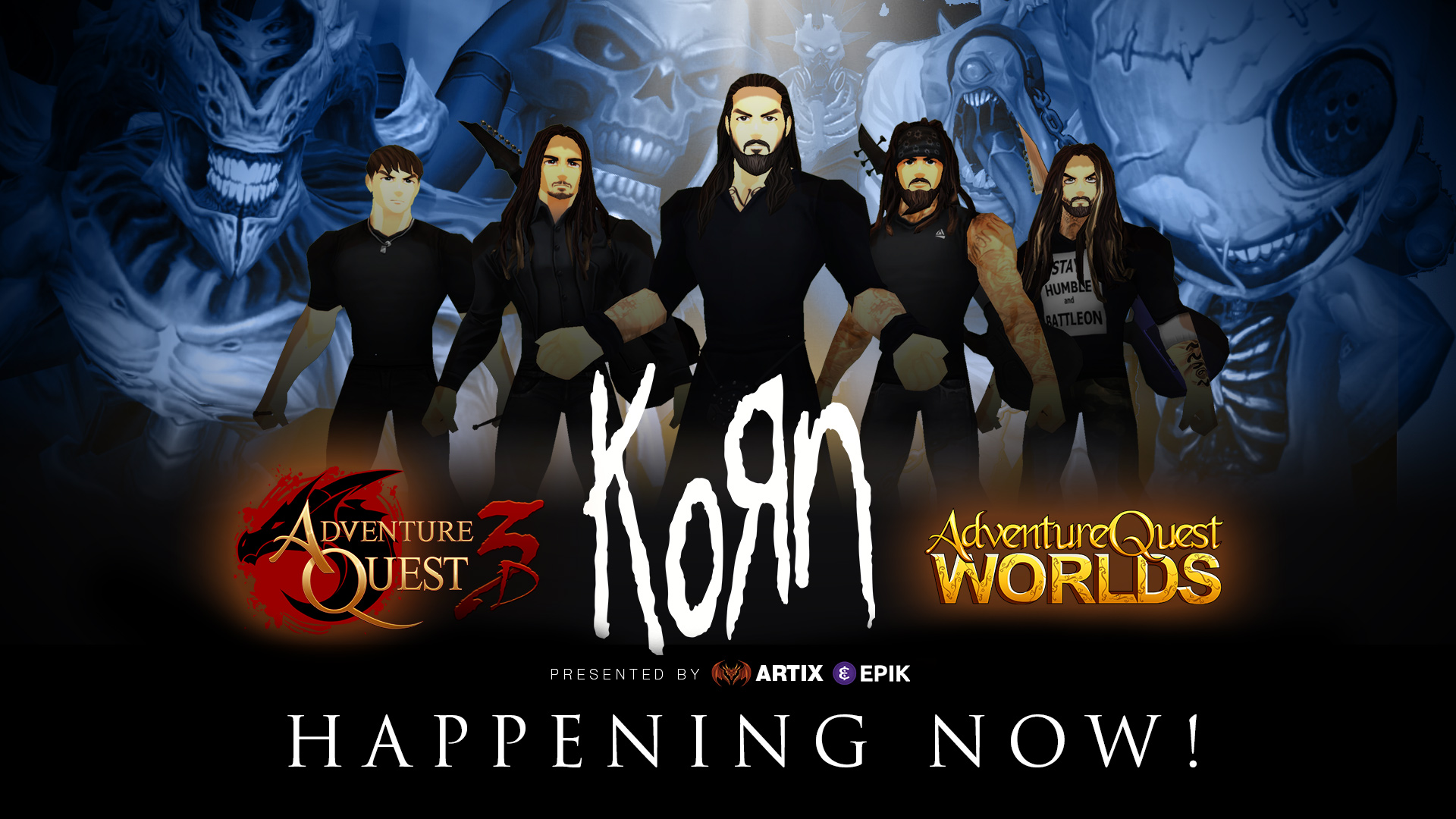 Korn Battle Concert in AdventureQuest 3D on Artix Entertainment