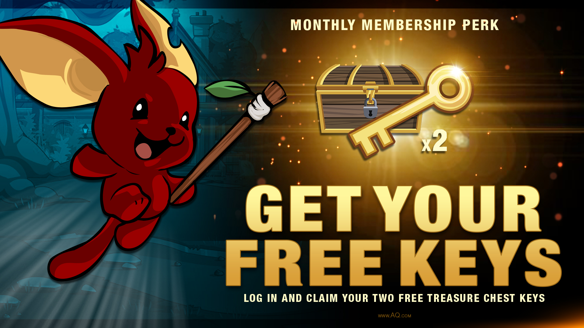 Members: Get your two free Treasure Chest Keys on Artix Entertainment