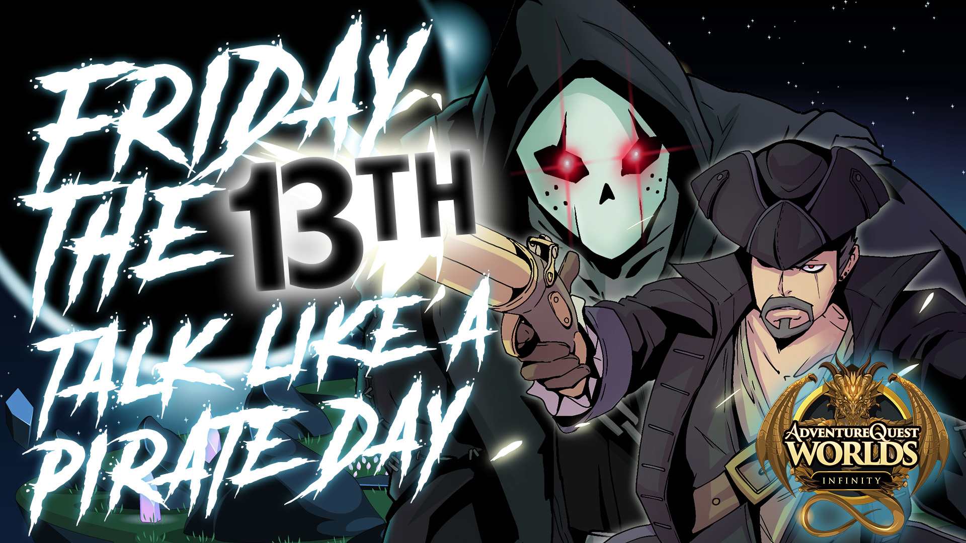 Friday the 13th + Talk Like a Pirate Day on Adventure Quest 2D