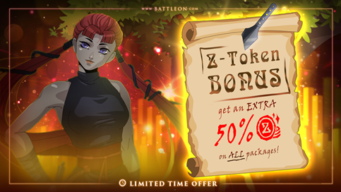 50% Bonus Z-Tokens on All Packages on Artix Entertainment